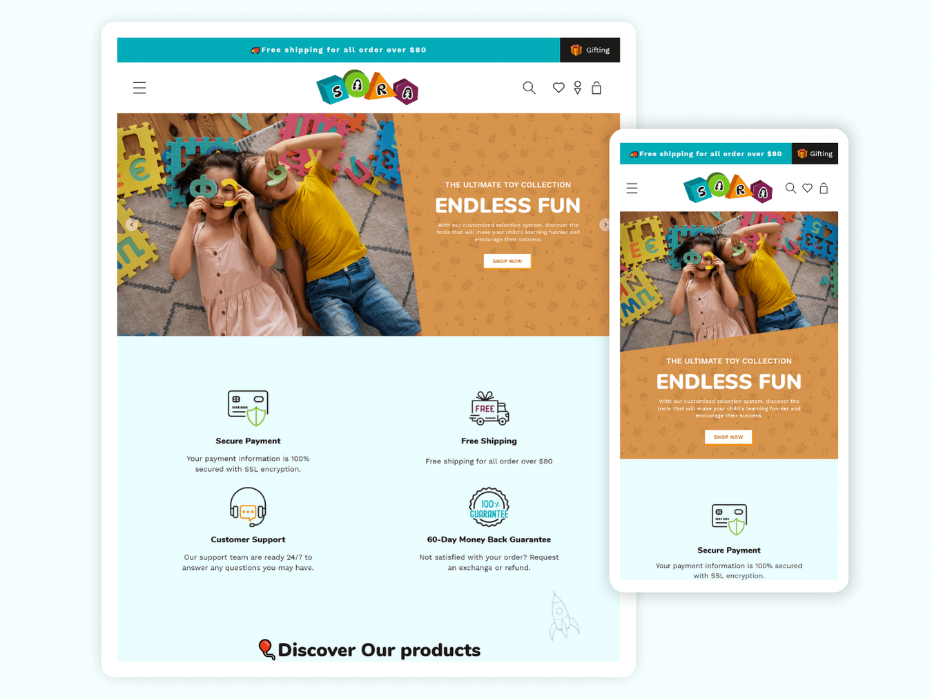 SARA Toys - Multipurpose Shopify kids themes Store – Speedo Themes IN